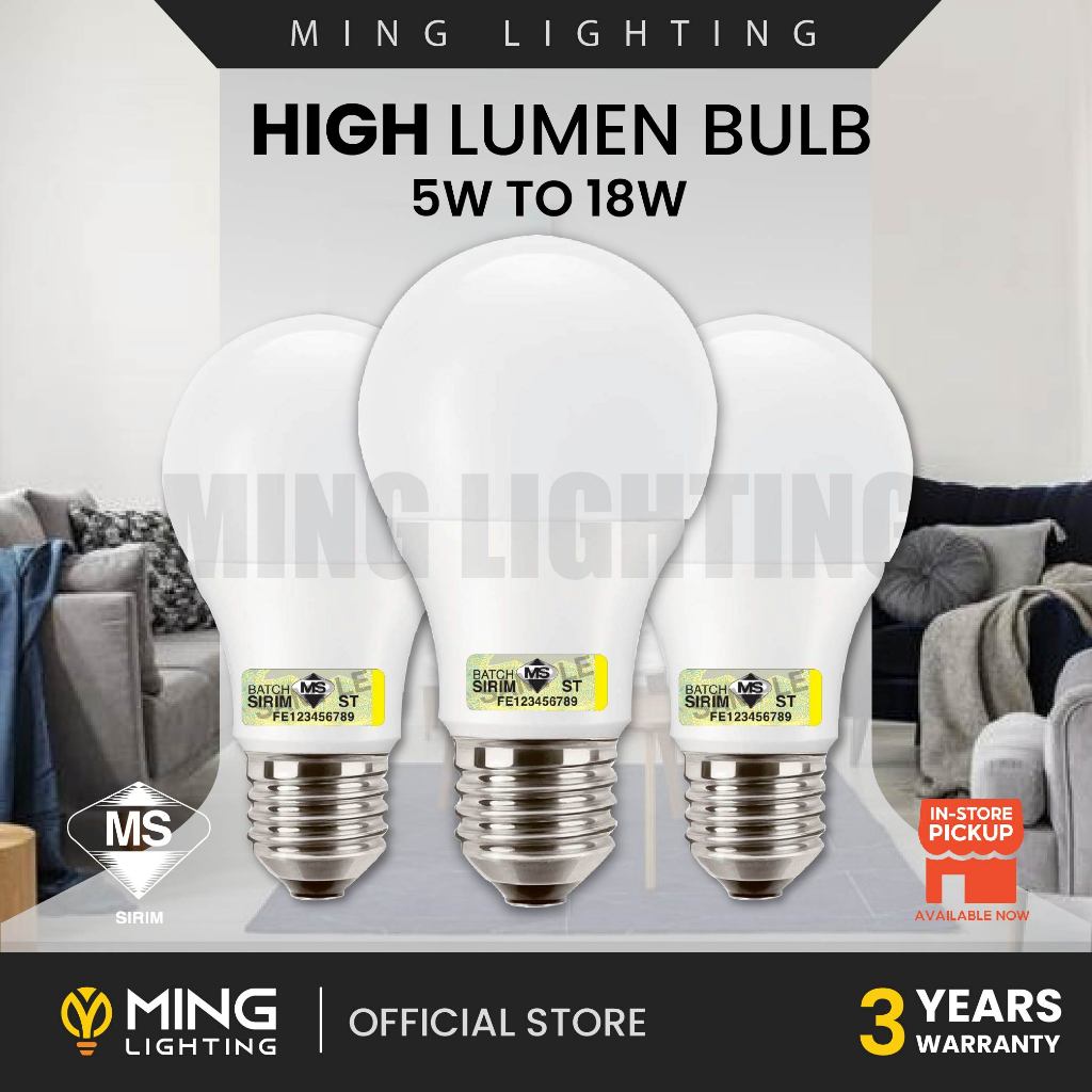 (Sirim) LED 5W 9W 12W 13W 15W 18W 20W E27 Bulb Mentol Lampu Energy Saving Table Lamp Ceiling ...