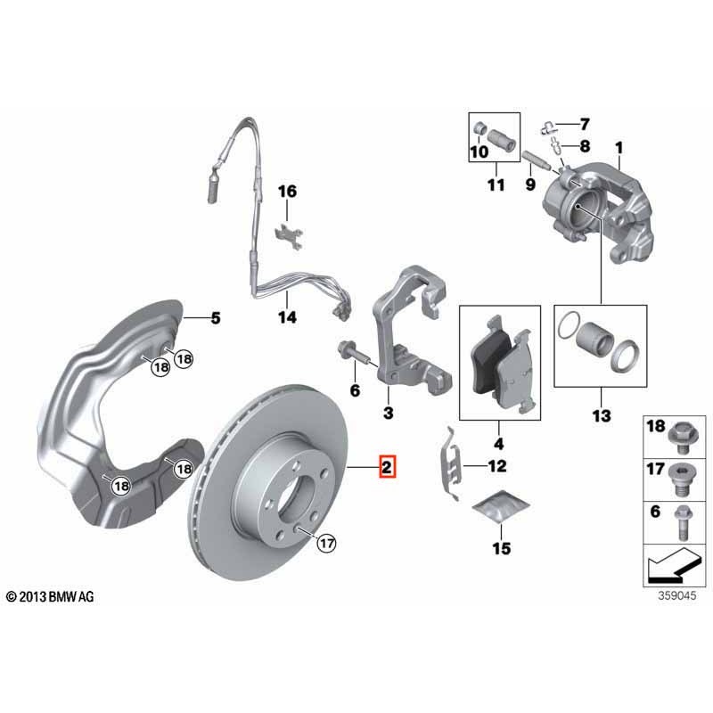 Original BMW Z4 E89 Front Left & Right Lightweight Ventilated Brake ...