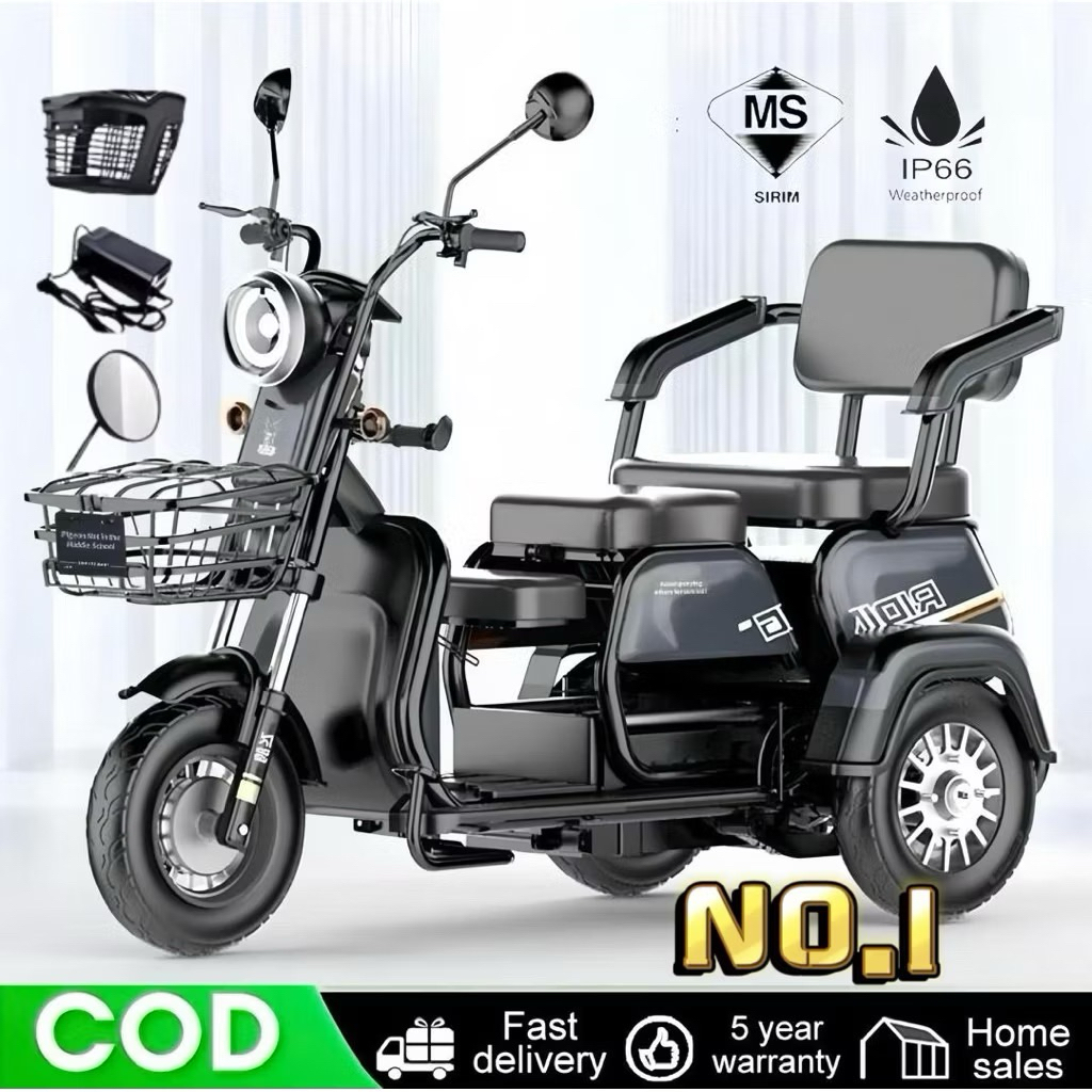 2025 NEW 1800W Scooter Electric Tricycle Escooter Ebike bicycle 3 roda ...