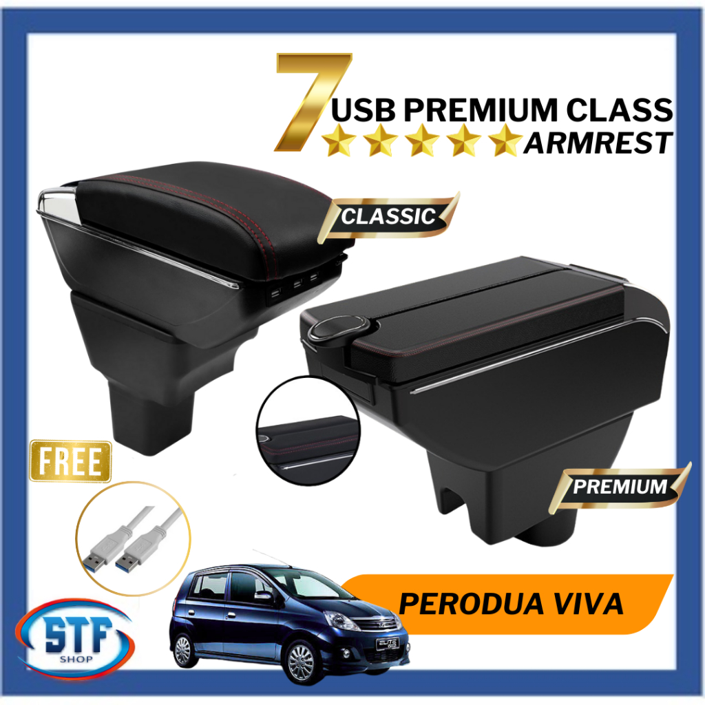 Perodua Viva / Viva Elite Usb Armrest Adjustable 7 Charging Port With ...