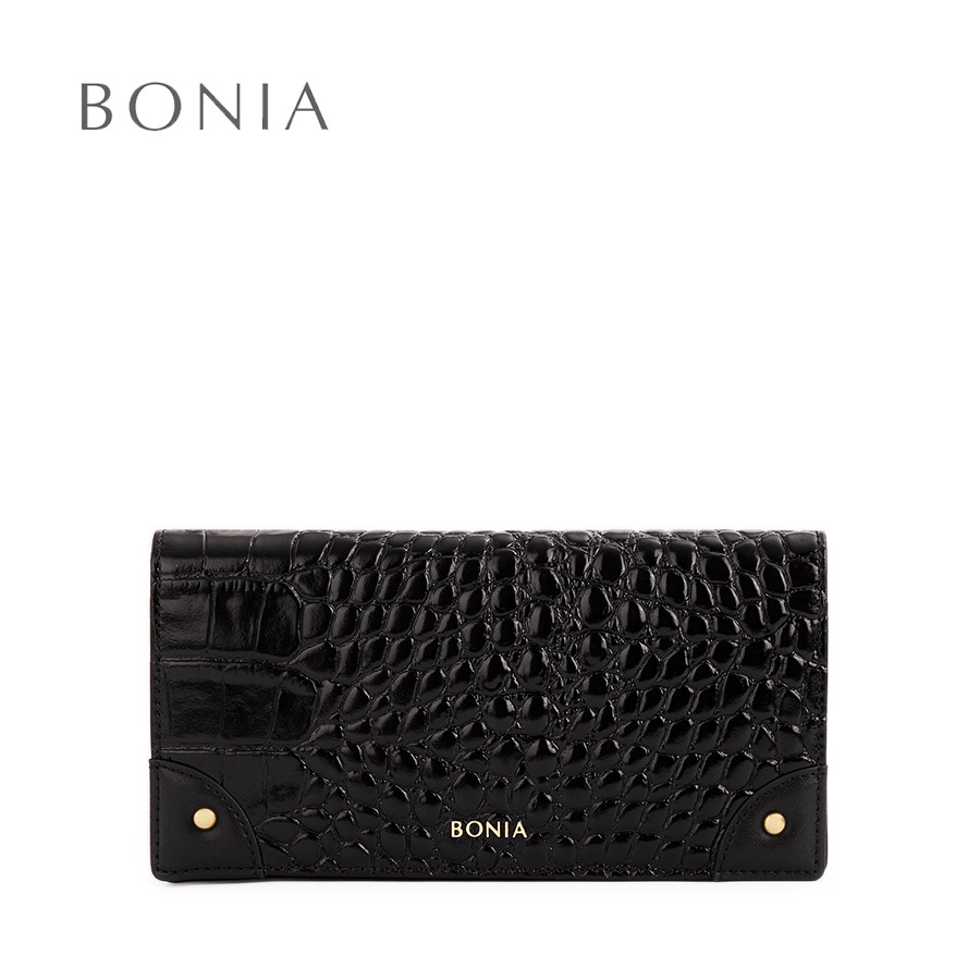 Bonia Black Larissa Bifold Long Wallet | Shopee Malaysia