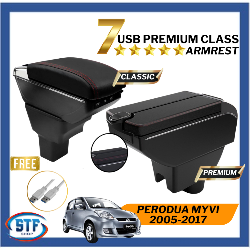 Perodua Myvi / SE / Lagi Best / MG1 / MG2 2005-2017 Armrest 7 USB ...