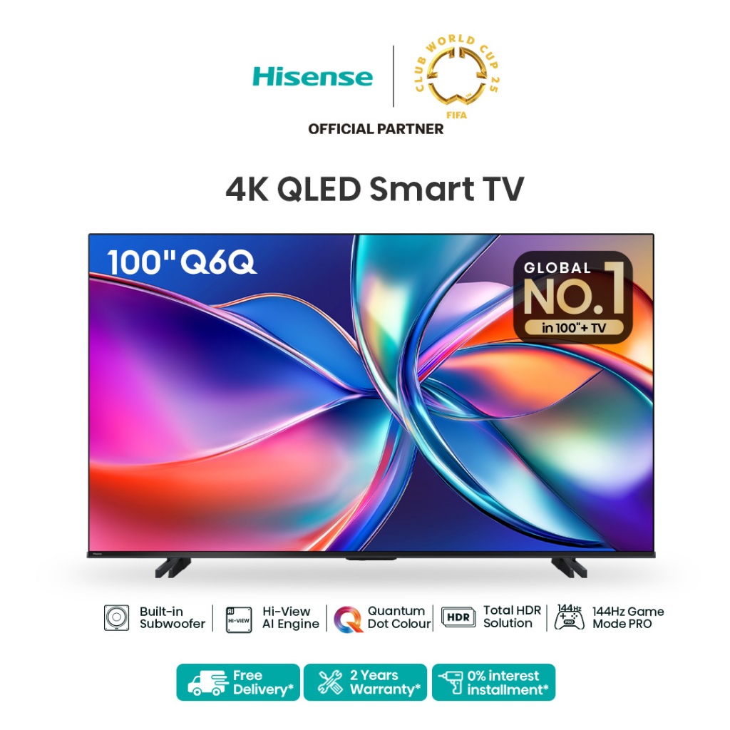 [NEW] Hisense 100 Inch QLED 4K Smart TV / 144Hz / Dolby Vision Atmos ...