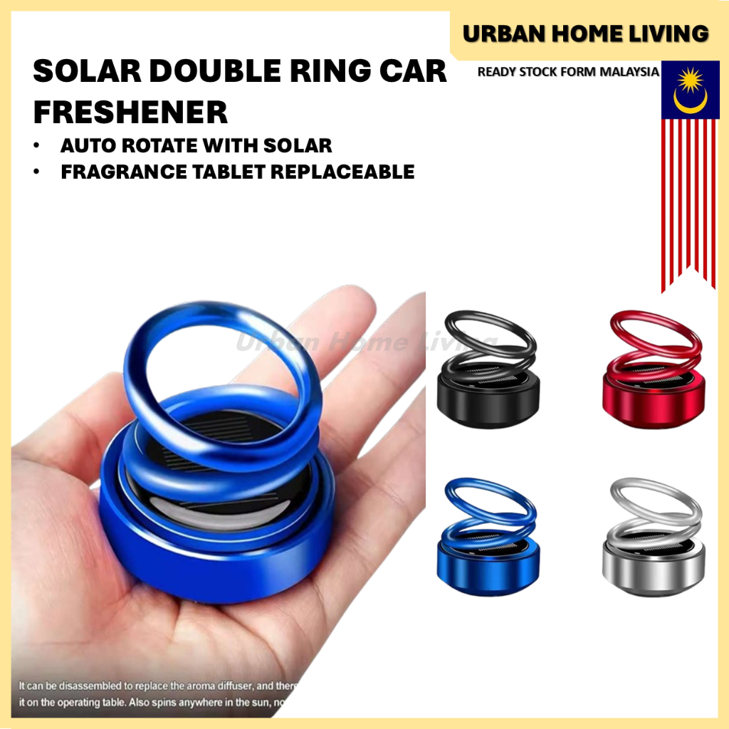 Solar Double Ring Rotating Car Perfume Air Freshener Minyak Wangi ...