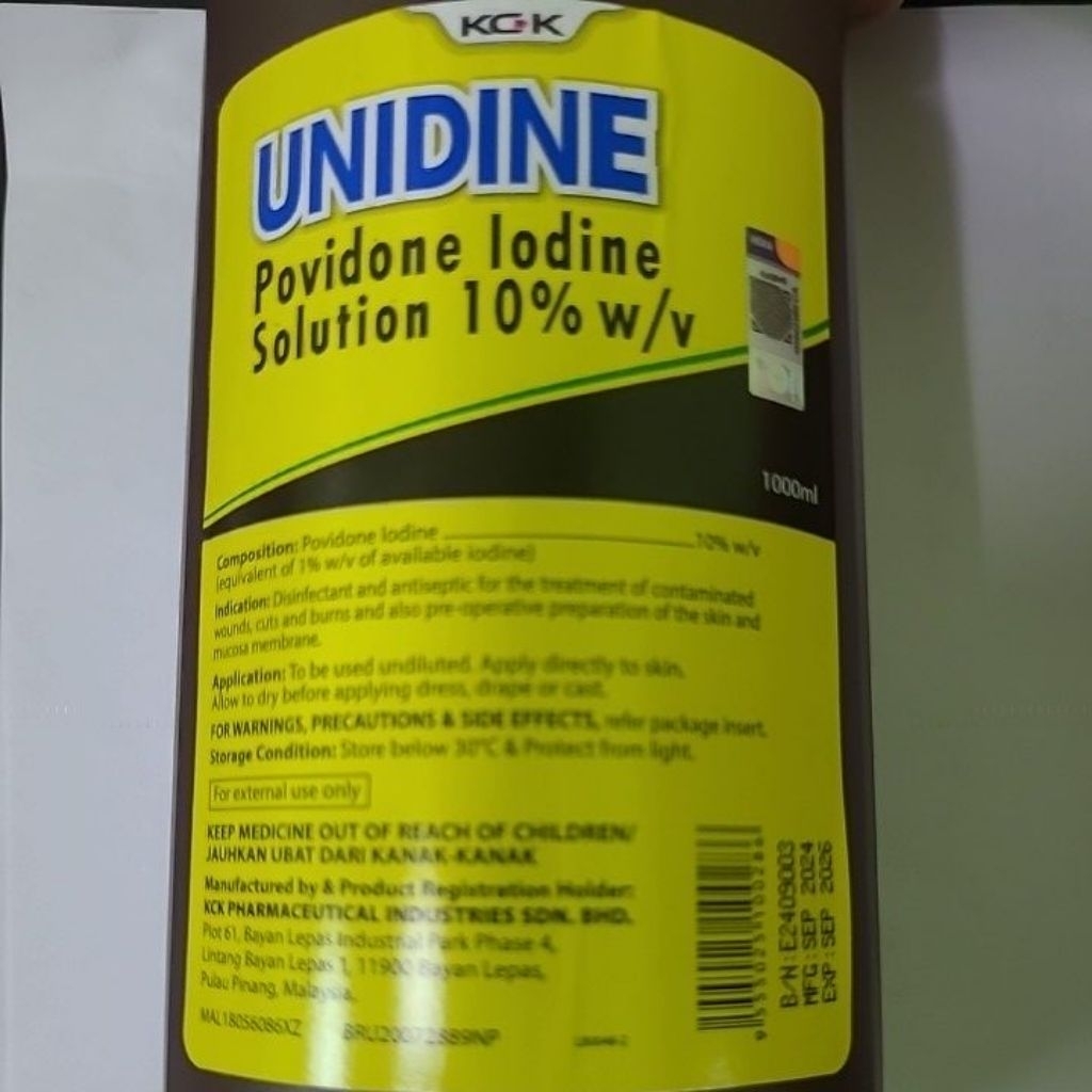 Unidine (iodine 10%) 1000ml (exp:11/27) | Shopee Malaysia