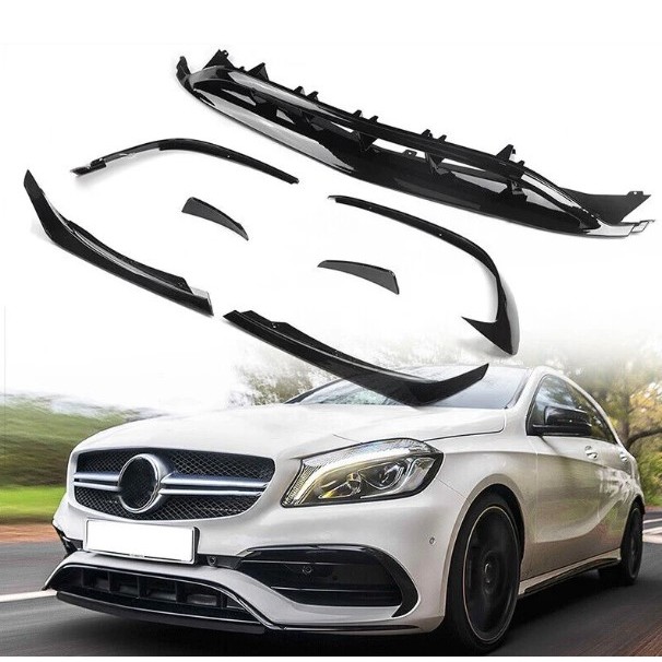 Mercedes Benz W176 A250 A45 AMG Front Bumper Canard Lip Splitter trim ...