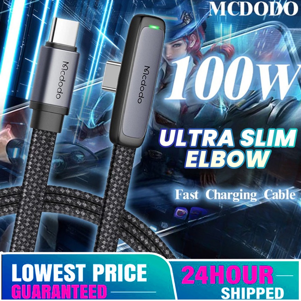 Mcdodo Cable Type C Fast Charging 100W Flat Gaming Charging USB To Type ...