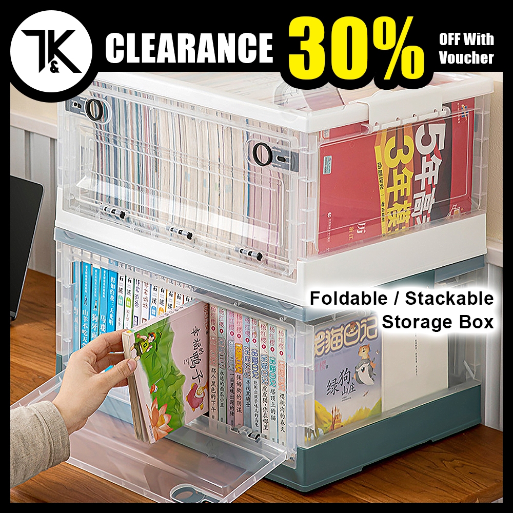 [LOCAL] Foldable Storage Box Stackable | Transparent Multipurpose ...