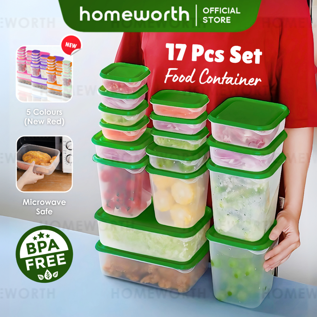 HOMEWORTH 17pcs BPA Free Microwave-safe Multipurpose Food Container ...