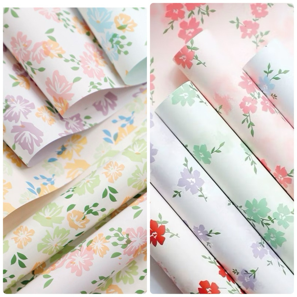 (20 Pcs per pack) Floral Printed Wrapping Paper/ Ouya Flower Wrapping ...