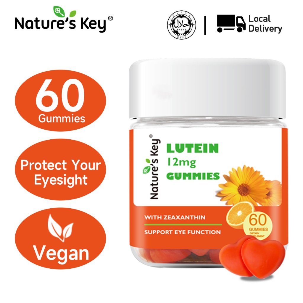 Nature's Key Halal Lutein Gummies Eye Protect Zeaxanthin & Vitamin A ...