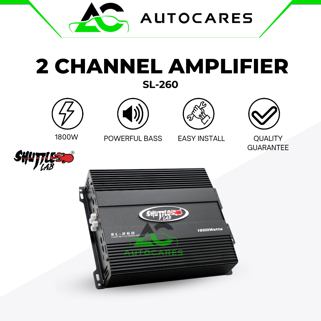SHUTTLE LAB SL-260 | 2 Channel Power Amplifier MOSFET 2CH Amplifier ...