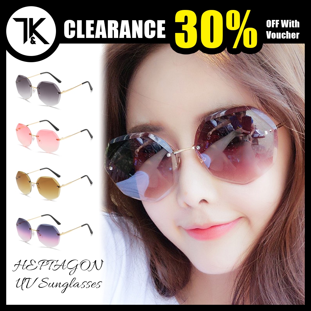 [LOCAL] Heptagon Frameless UV Sunglasses Gradient Colour / Fashion Spec ...