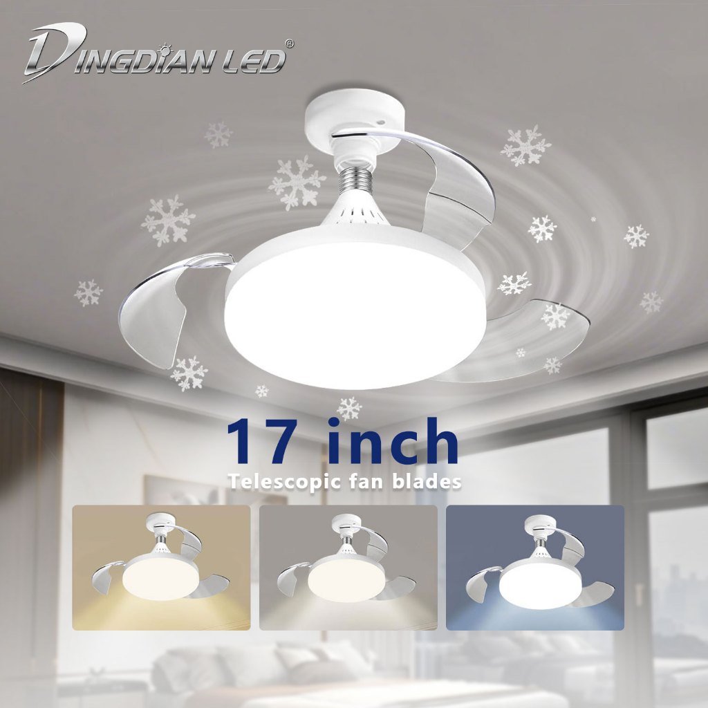 Dingdian LED E27 Ceiling Fan Light Invisible Fan Blades AC85-265V 3 ...