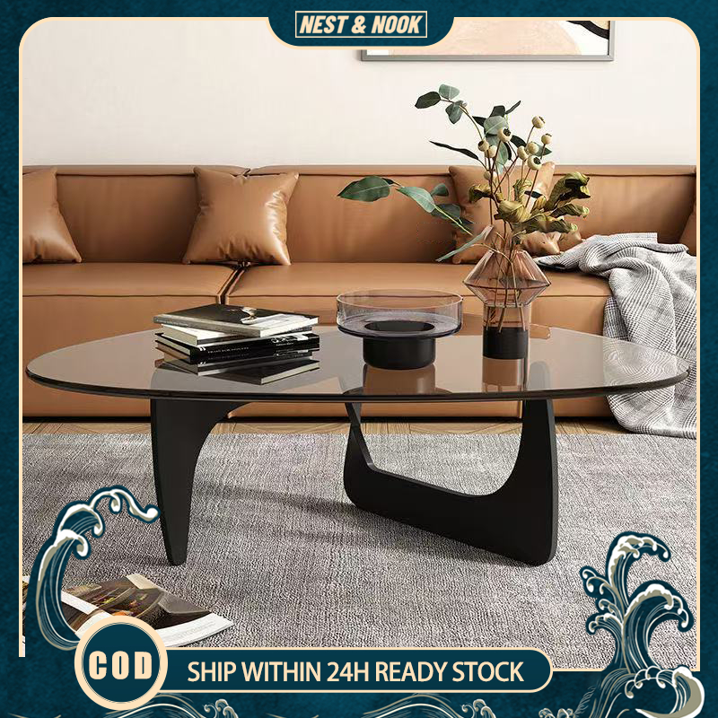 Coffee Table Glass Top Meja Kopi Ruang Tamu Moden Designer Coffee Table ...