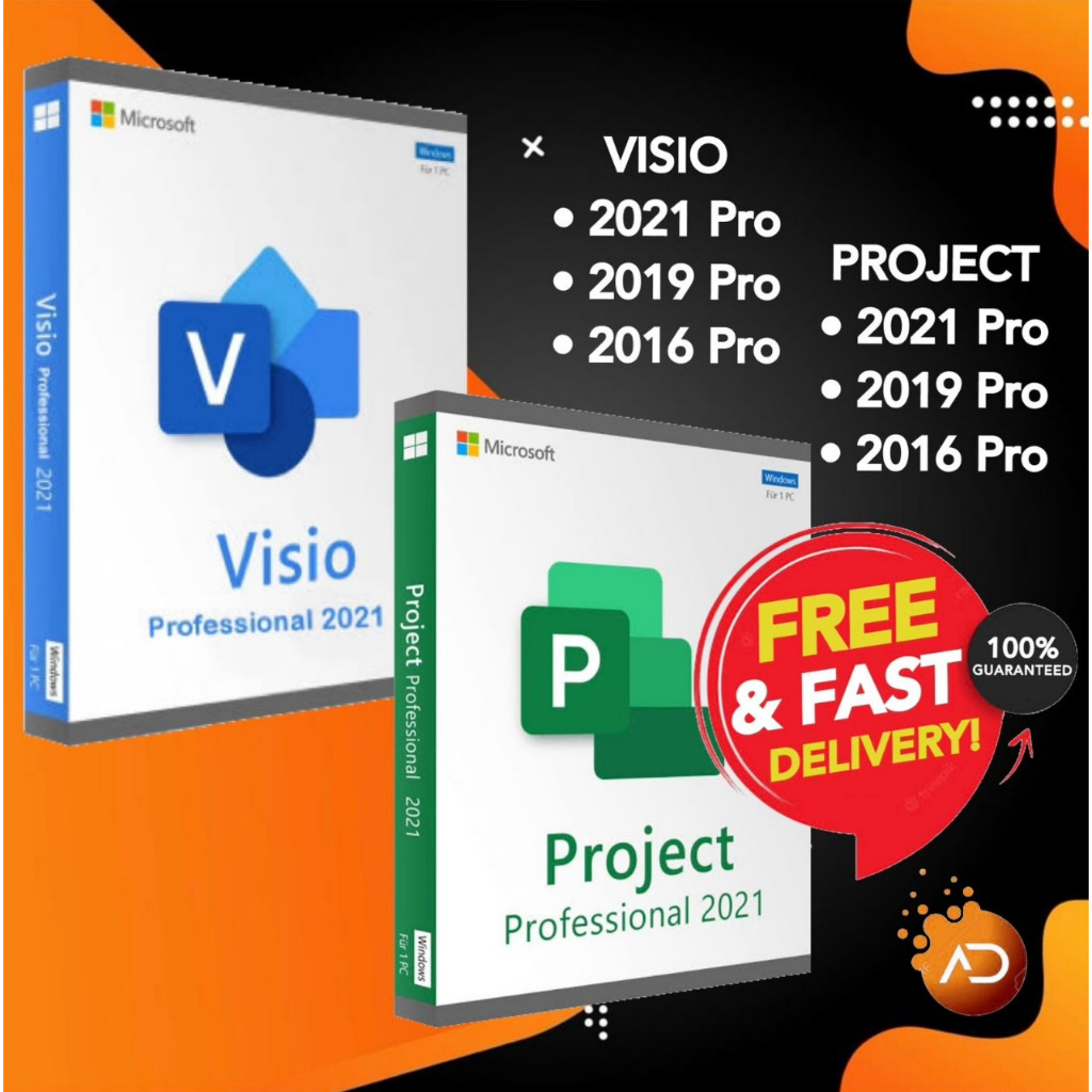 ORIGINAL Visio Project 2024 2021 2019 2016 Professional | Shopee Malaysia