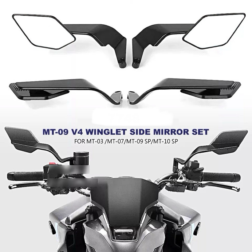 Universal Side Mirror Winglet Design Naked Bike Moped Scooter Y15 Y16 ...