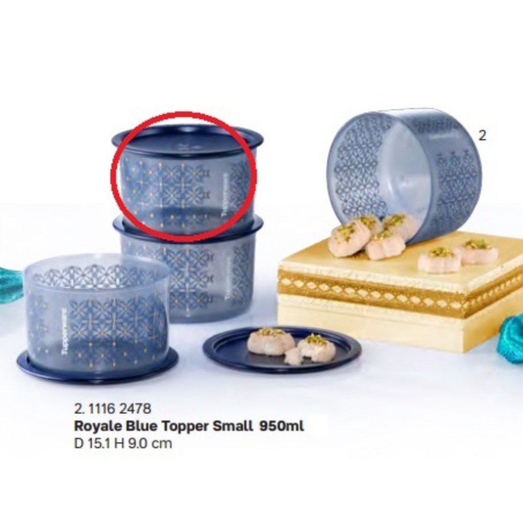 TUPPERWARE ROYALE BLUE ONE TOUCH TOPPER SMALL 950ML (1 PIECE) | Shopee Malaysia