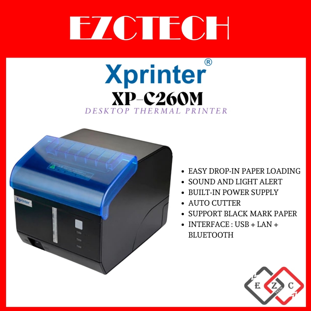 XPRINTER C260M USB+LAN+BLUETOOTH 80MM AUTOCUT THERMAL RECEIPT PRINTER ...