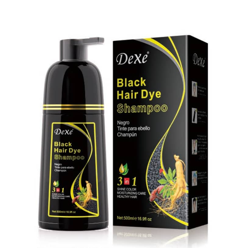 Original DEXE 500ML Black Hair Dye Black Shampoo VIP 3 in one Halal ...