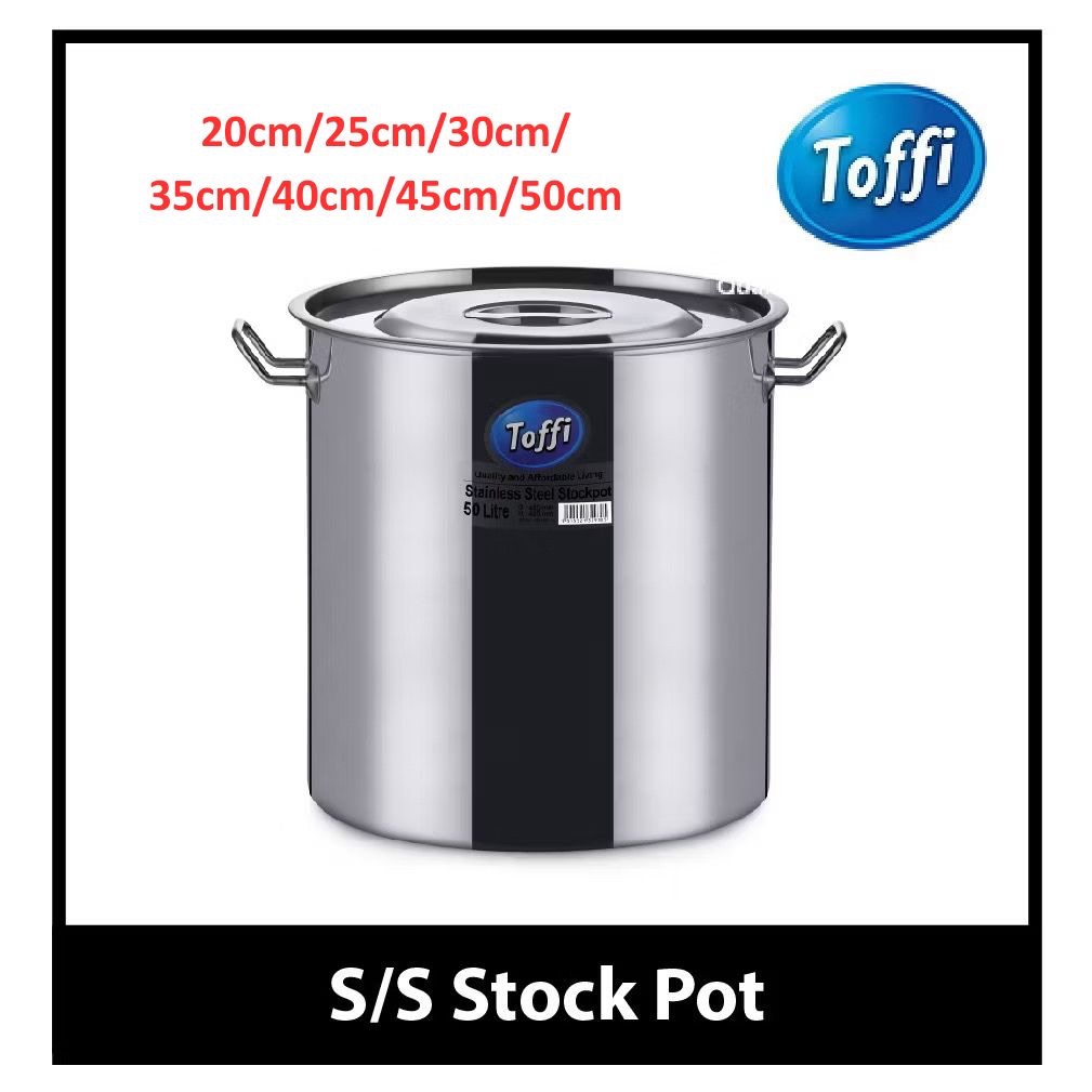 Toffi Stainless Steel Commercial Stock Pot Periuk - 20cm 25cm 30cm 35cm ...