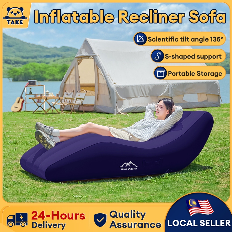 TAKE S-Shaped Inflatable Sofa Camping Air Sofa Indoor Lazy Mattress ...