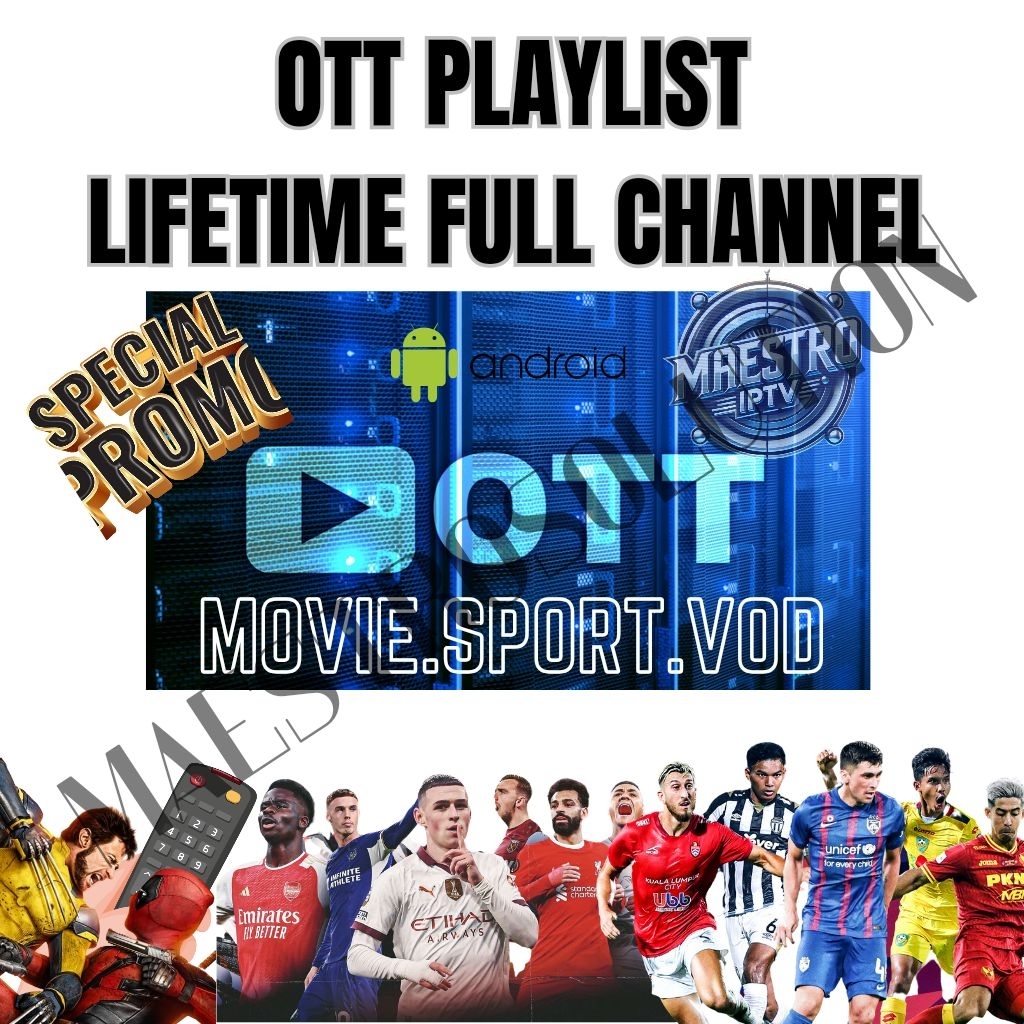 PADU OTT PLAYLIST OTT TV OTT PLAYER LIFETIME FULL CHANNEL | Shopee Malaysia