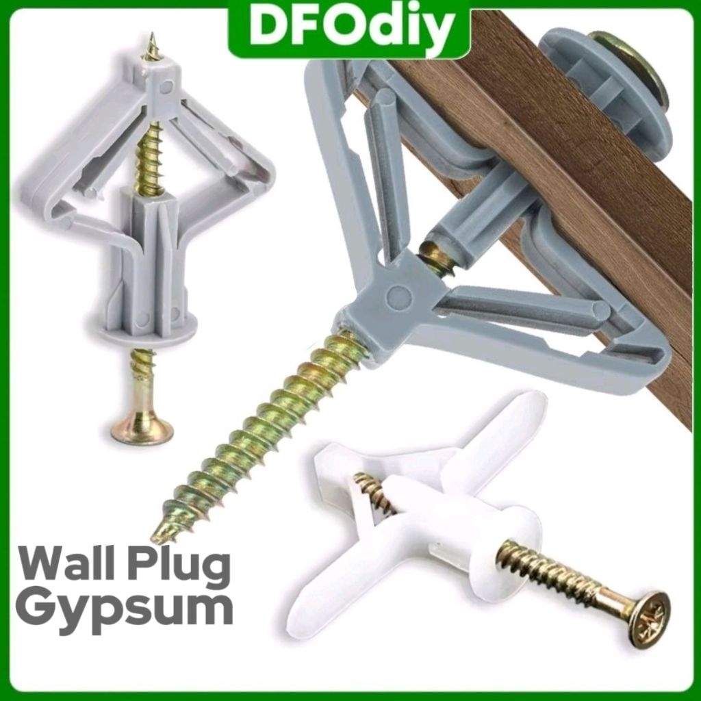 DFOdiy 50/100pcs Plastic Expansion Tube Gypsum Board Anchors Nylon ...