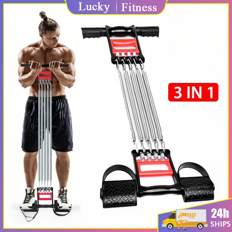 🔥🔥ADSports Chest Muscle Expander With Hand Gripper And Pedal Pull 5 ...