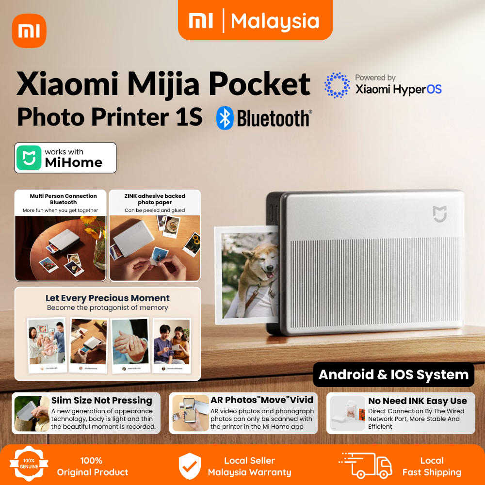 Xiaomi Pocket Photo Printer 1S Inkless AR Video IOS Android 3 Inch ...