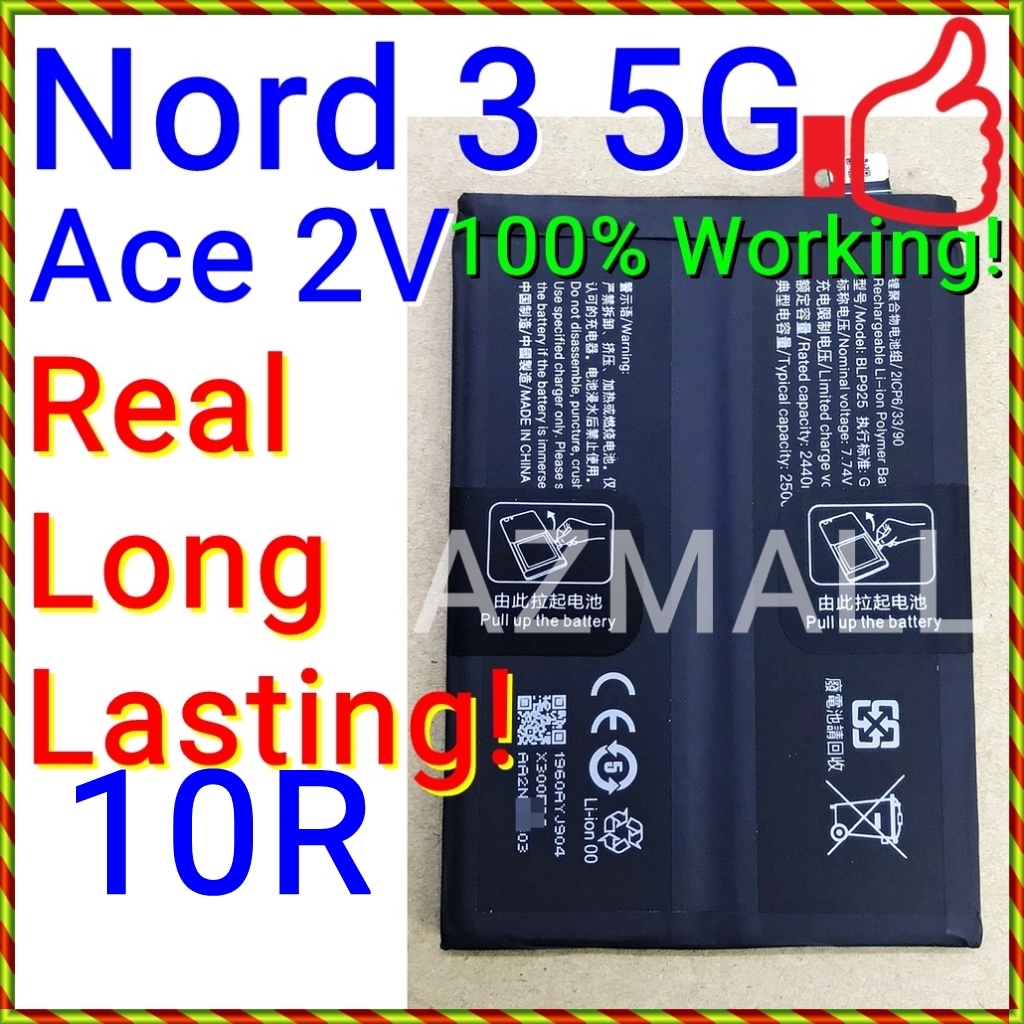(80W Fast Charge) NEW ORI Long Lasting Stable Battery BLP925 OnePlus ...
