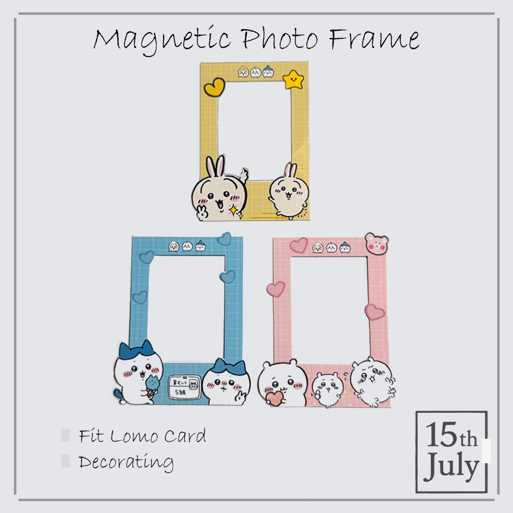 Chiikawa Magnetic Photo Frame (Lomo Card Size) | Fridge Magnet | Gambar ...