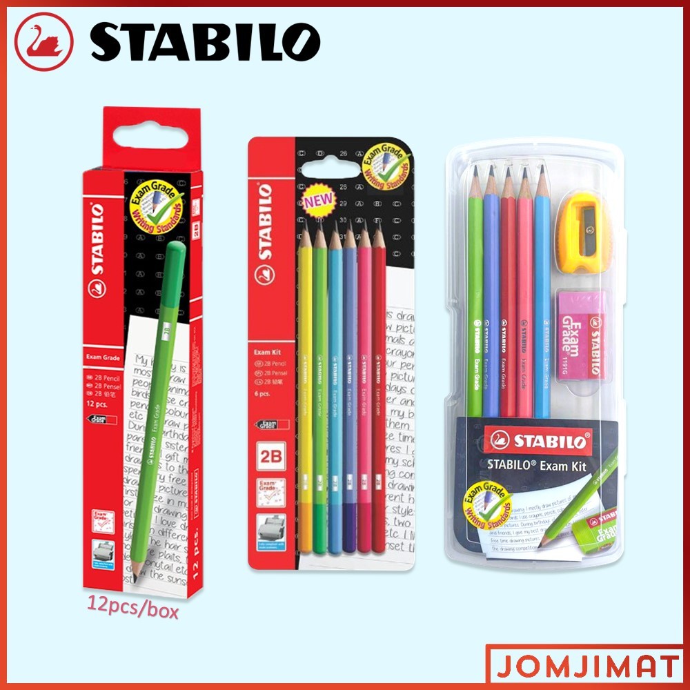 Stabilo Exam Grade Assorted Colour Graphite 2B Pencil 12pcs/box 288G/12 / 288GBL6 / 288GPC55P ...