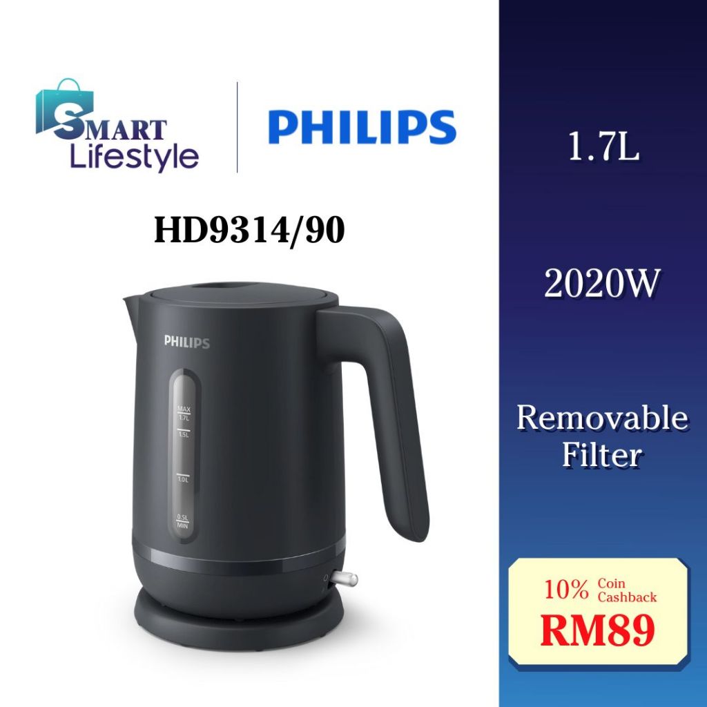 Philips 2020W 1000 Series Kettle (1.7L) HD9314/90 | Shopee Malaysia