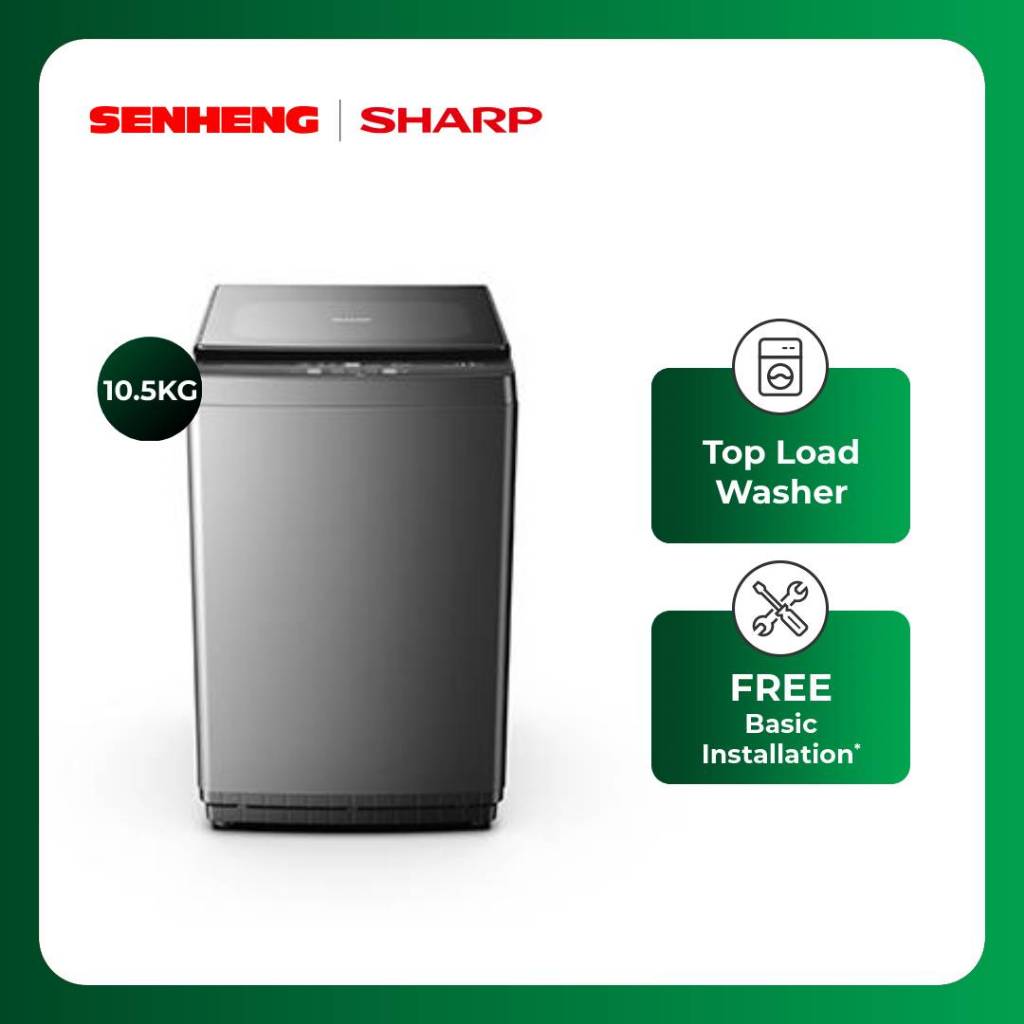 Sharp 10.5KG Top Load Washer Washing Machine Mesin Basuh ESX1021 ...