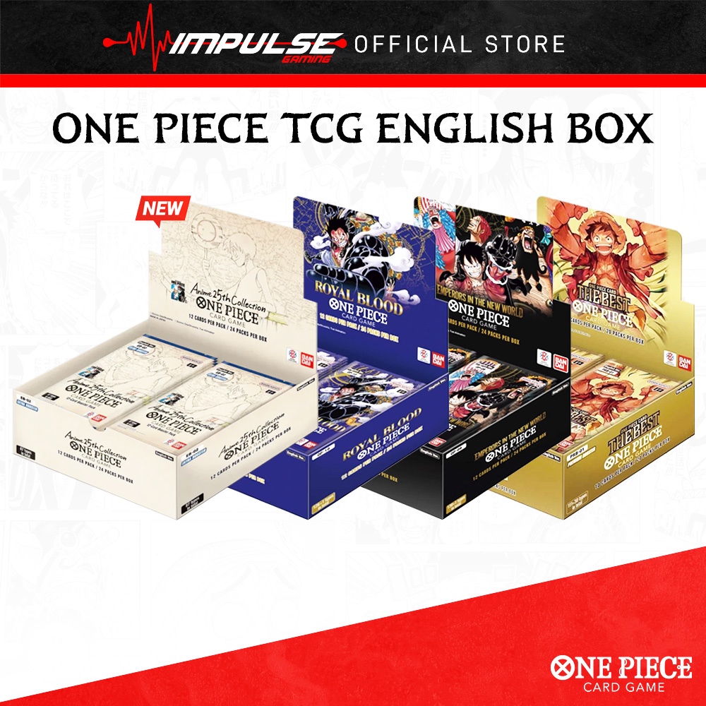 One Piece TCG [ENGLISH VERSION]: Booster Box OP03 / OP04 / OP05 / OP06 / OP09 / OP10 / PRB01 ...