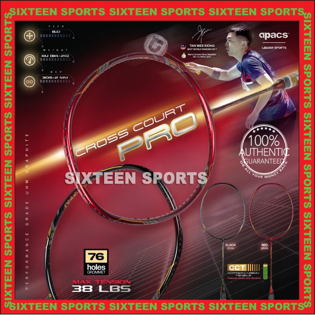 Apacs Cross Court Pro Badminton Racket (FREE APACS JAPAN STRING & OVERGRIP) | Shopee Malaysia