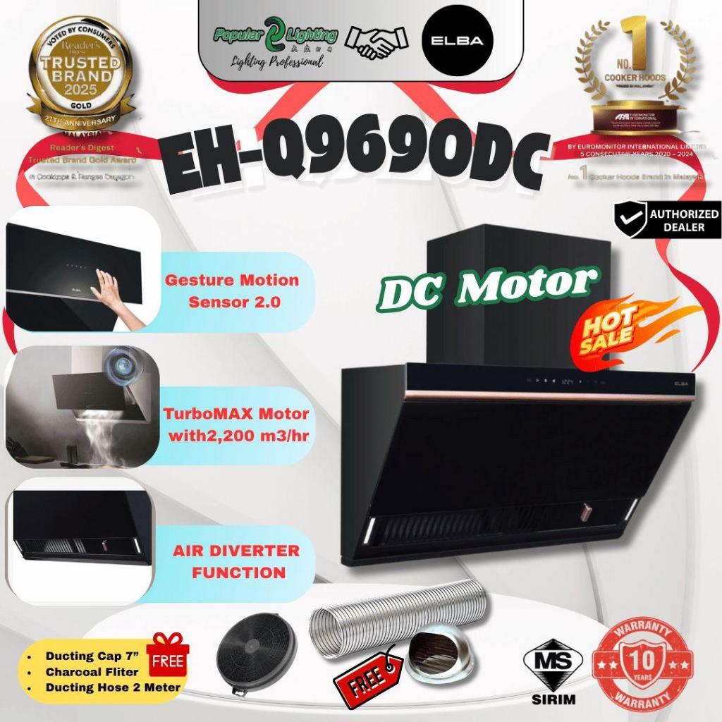 Elba VENTA Designer Cooker Hood 2200M3/HR EH-Q9690DC(BK)Gesture Motion ...