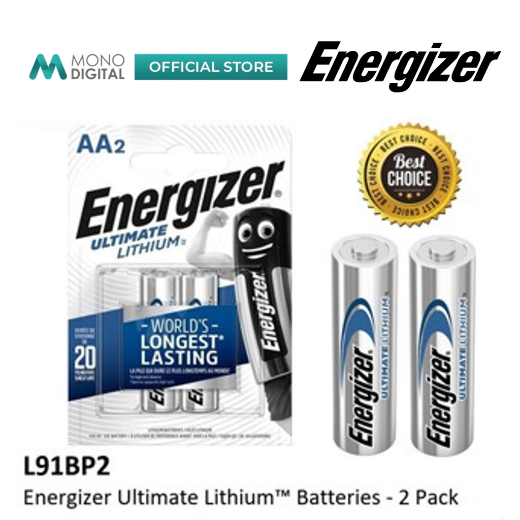 ENERGIZER L91 ULTIMATE LITHIUM™ 1.5V AA BATTERIES BATTERY - 2 PCS ...