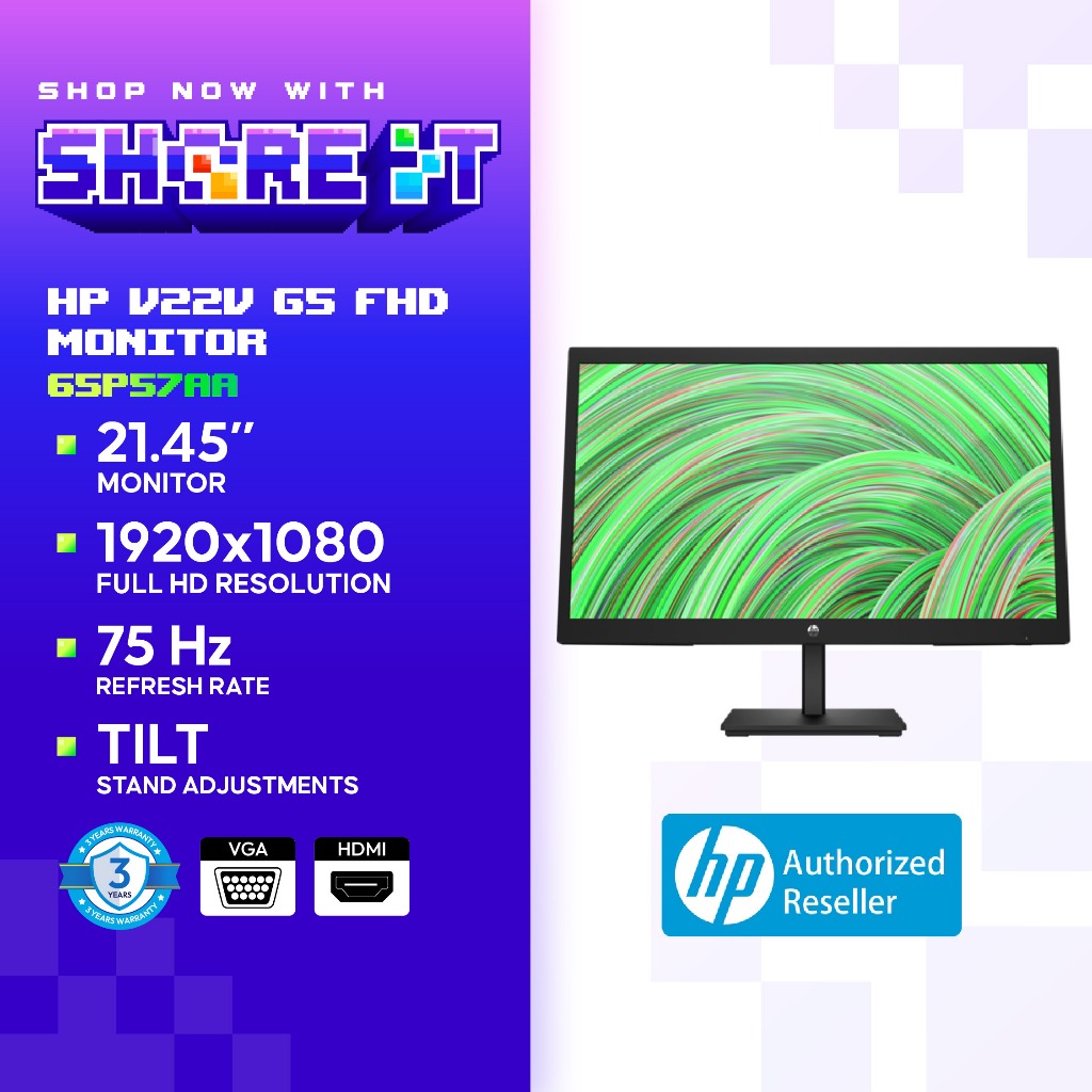 HP V22V G5 FHD Monitor - 65P57AA | Shopee Malaysia