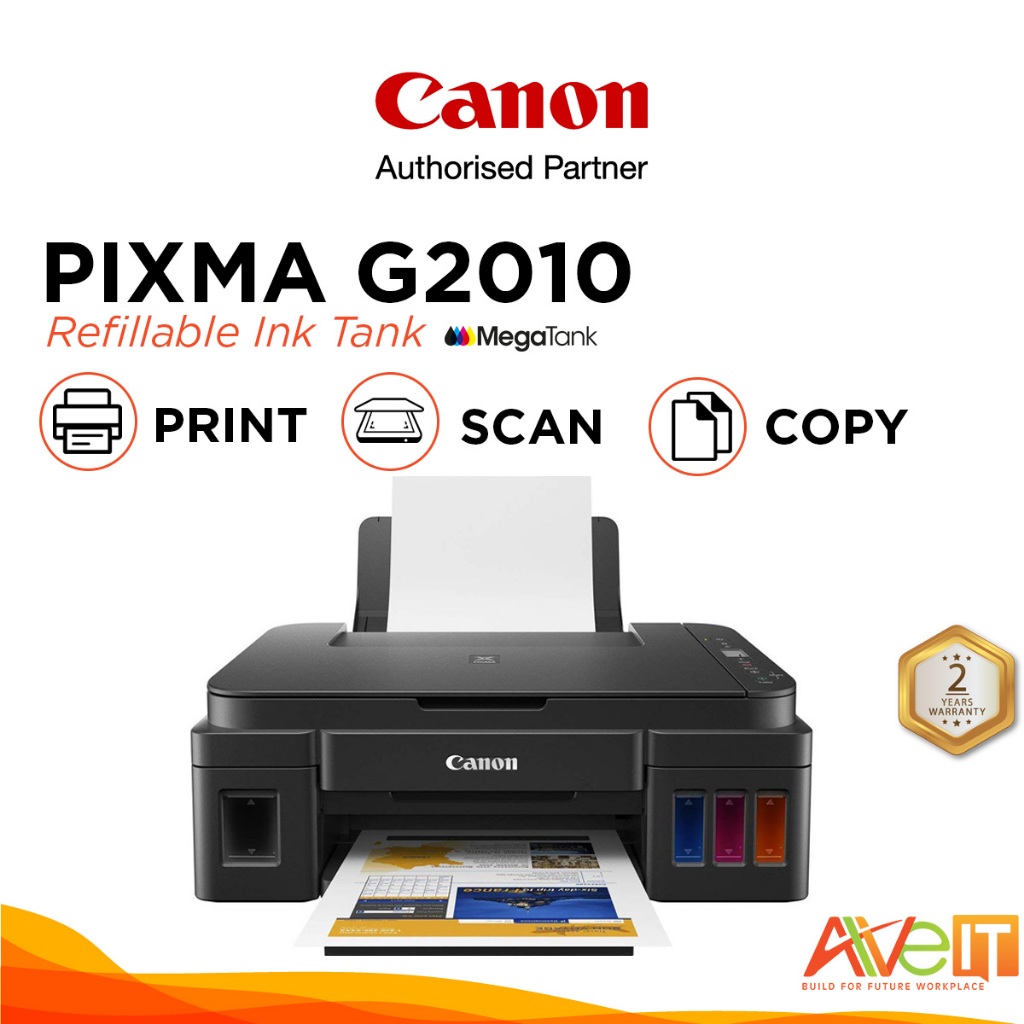 Canon PIXMA G2010 AIO All-In-One (Print/Scan/Copy) Refillable Ink Tank System Printer | Shopee ...