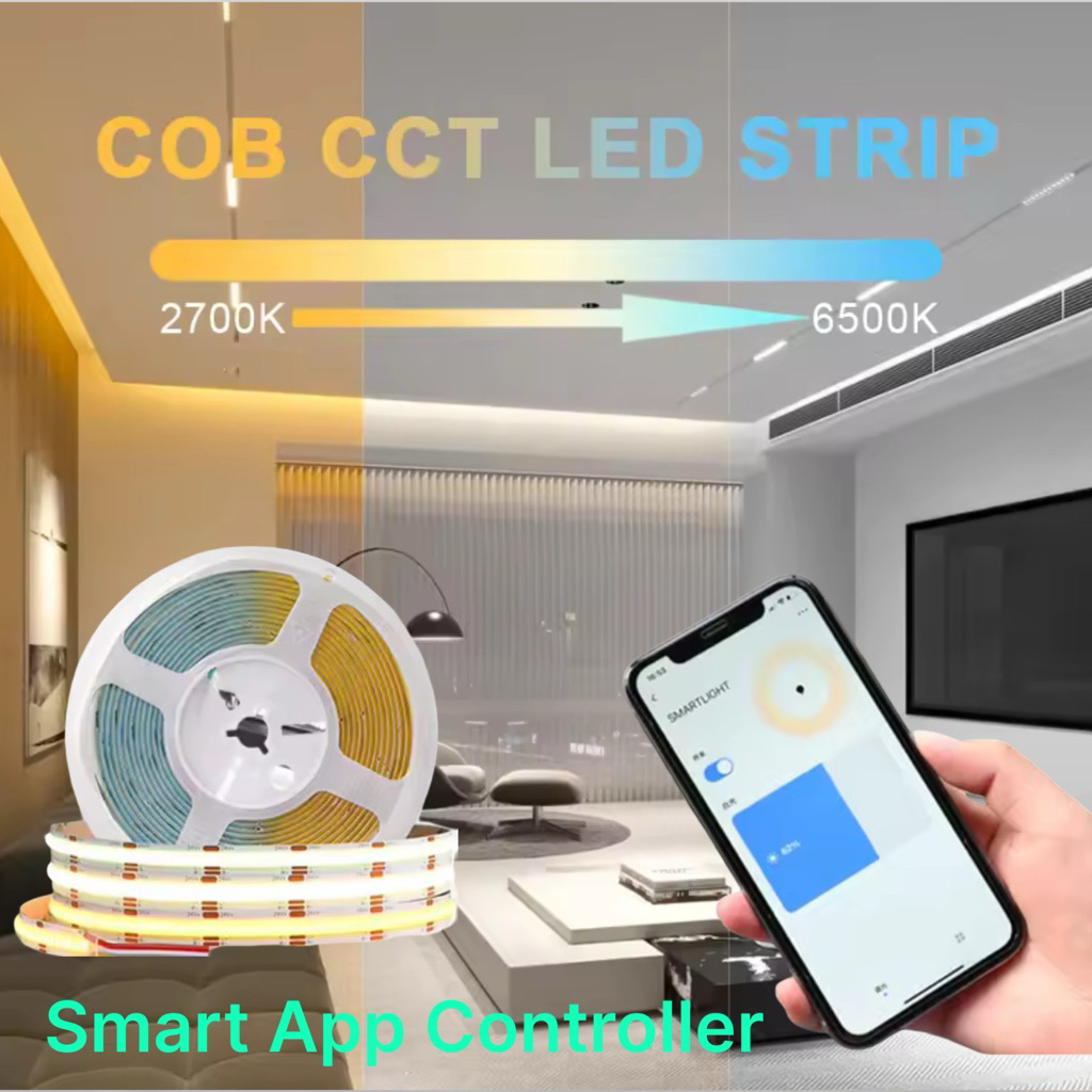 High Density Dimmable COB Strip Lights 608 LEDs/m Led Changeable Light ...