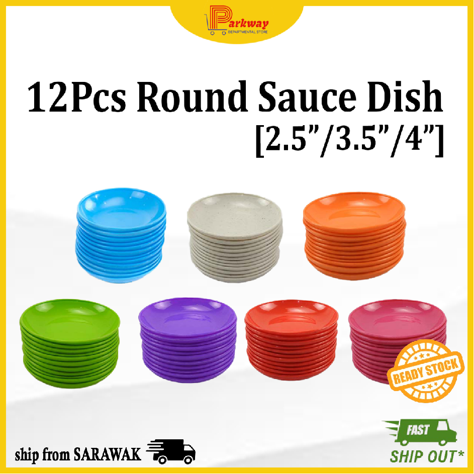 [12PCS/PKT]Round Sauce Dish 1 Set 2.5" / 3.5" / 4" / Chili Plate ...