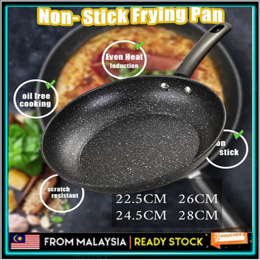 22/26/28/CM Non-Stick Frying Pan Deep Frying Wok Pan Durable Scratch ...