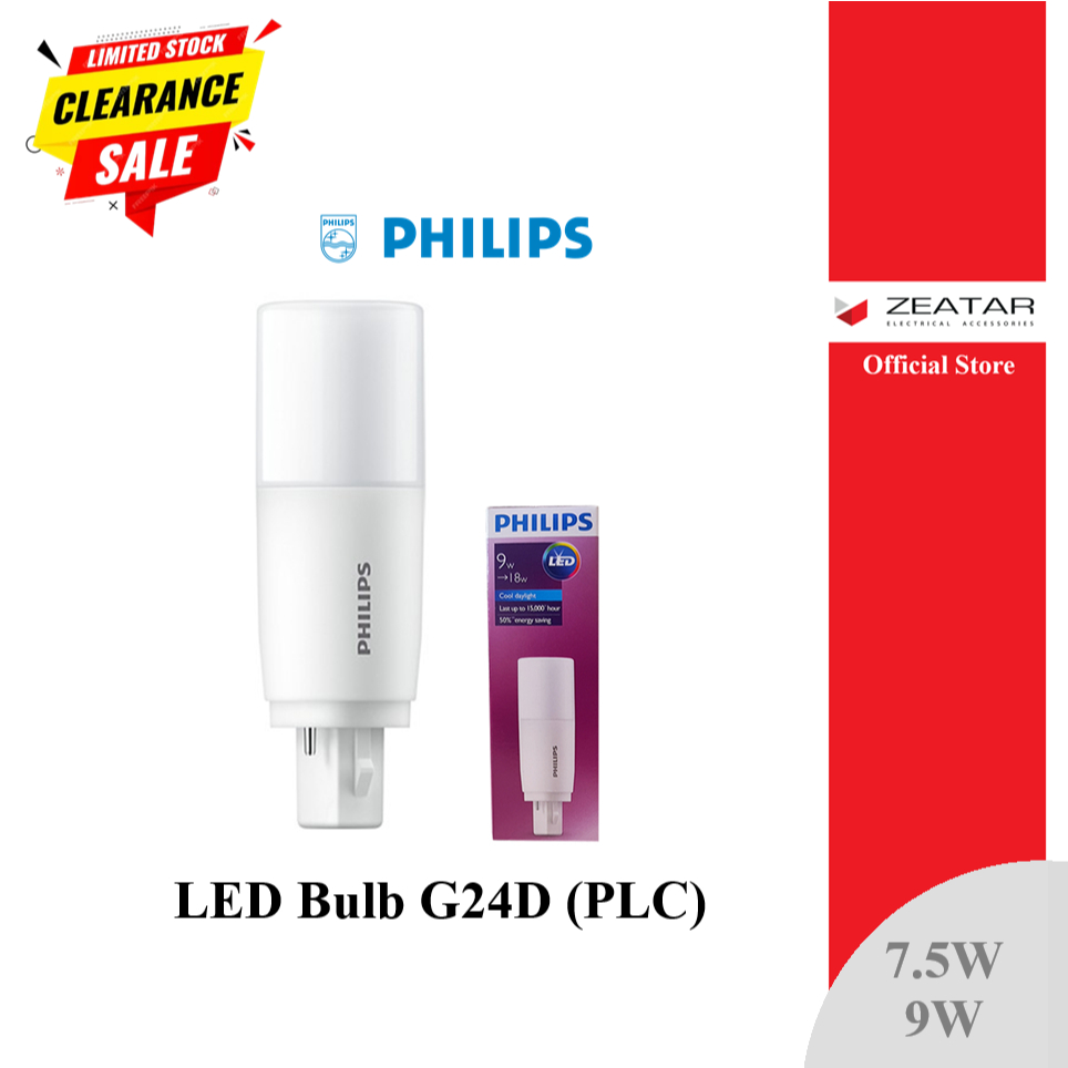 Philips LED Bulb 7.5W 9W PLC 2Pin G24D | Shopee Malaysia