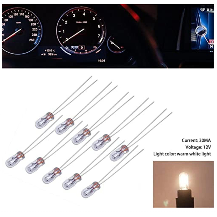 10pcs T3/T4/T5/T6.5 12V Car Dashboard Light Halogen Bulb Lamp Car ...