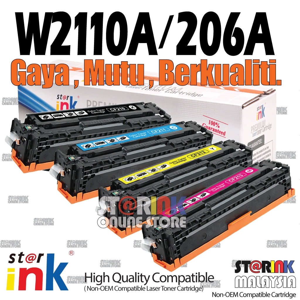 Compatible to HP 206A W2110A W2111A W2112A W2113A HP M282 M283 MFP ...