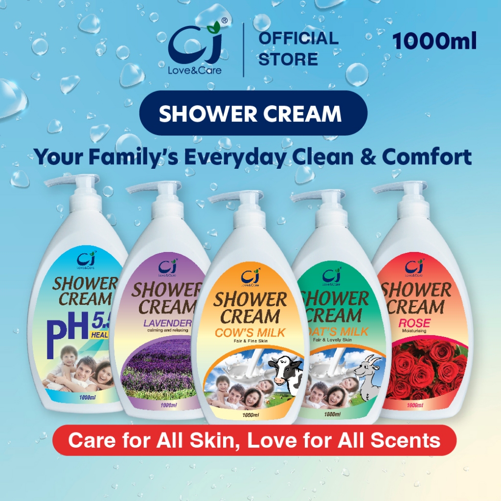 CJ SHOWER CREAM (1000ML) - Goat's Milk / Lavender / pH5.5 / Cow's Milk ...