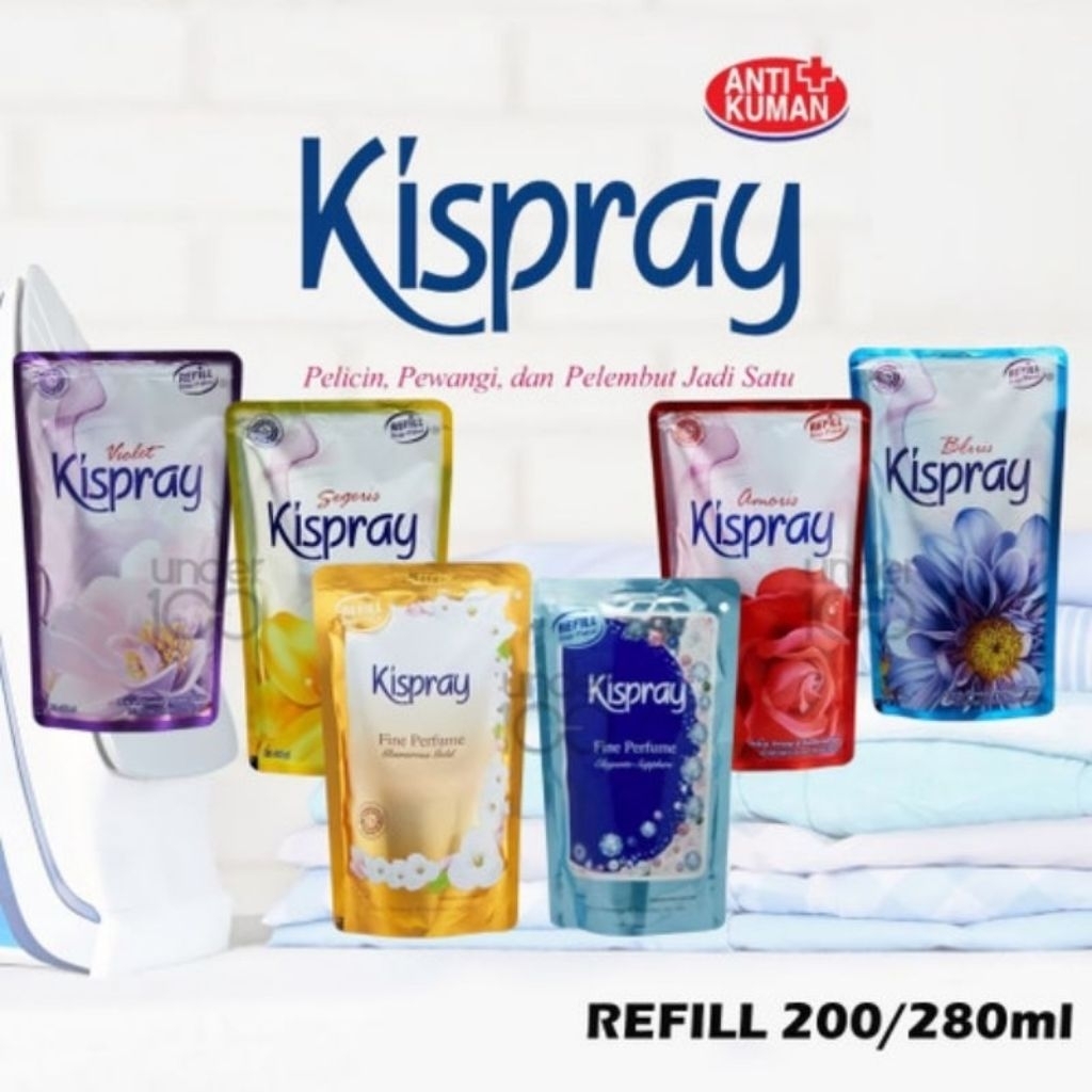 Kispray Pelicin/Pewangi/Pelembut Jadi Satu kemasan Pouch 280ml. | Shopee Malaysia