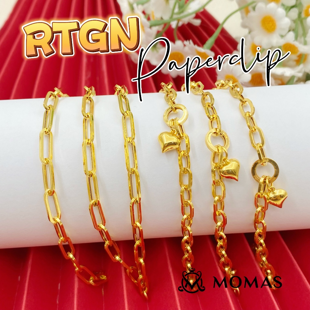 Rantai Tangan Paperclip Emas 916 Tulen Rantai Tangan Emas 916 Rantai ...